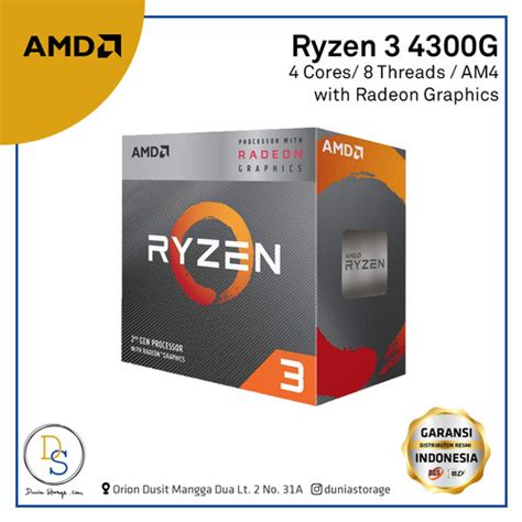 Promo AMD Ryzen 3 4300G Processor With Radeon Graphics Cicil 0 3x Jakarta Pusat Dunia