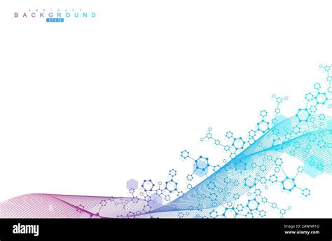 Science Network Pattern Connecting Lines And Dots Technology Hexagons Structure Or Molecular
