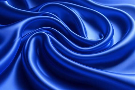 A closeup view of blue fabric with flowing wavy patterns that resemble water or waves | Premium ...
