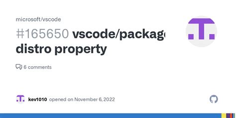 Vscodepackagejson Distro Property · Issue 165650 · Microsoftvscode · Github