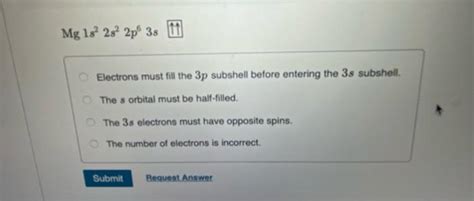 solved electrons must fill the 3p subshell before entering