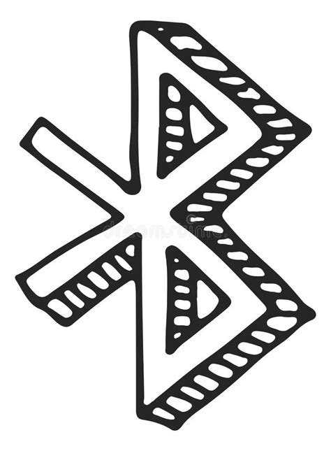 Bluetooth Icon Hand Drawn Wireless Tech Symbol Editorial Photography Illustration Of