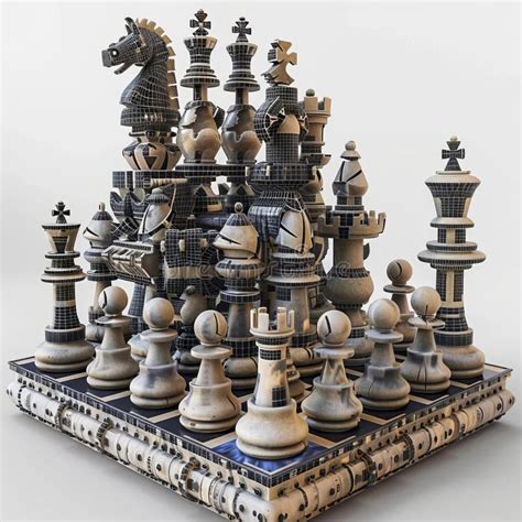 3d Model Abstract Art Of Strategically Evolving Omnipresent Abstract Ai Chess Grandmaster