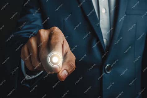 Premium Photo Businessman Pressing Power Button Start Or Shut Down Concept