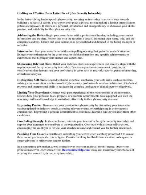 Cover Letter For Cyber Security Internship Pdf Computer Security Security