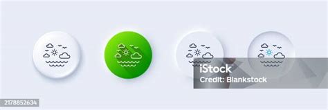 여행 바다 선 아이콘입니다 태양 구름 및 파도가 표시됩니다 선 아이콘 벡터 0명에 대한 스톡 벡터 아트 및 기타 이미지 0명 3차원 형태 고급 Istock