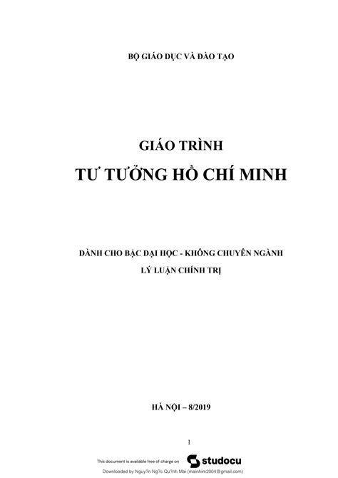 SOLUTION: Giao trinh tu tuong ho chi minh - Studypool