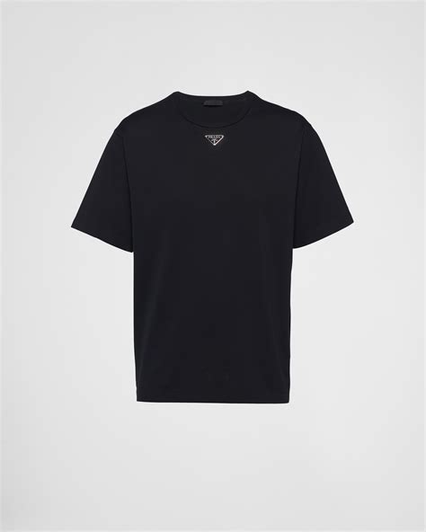 Black Cotton T Shirt Prada United States