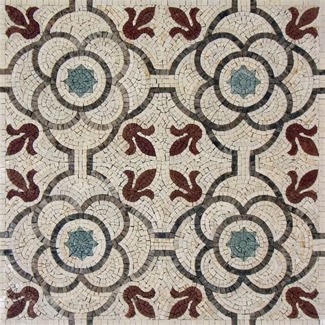 Handmade Marble Mosaic Tile Geometric Floral Pattern 24x24 Etsy