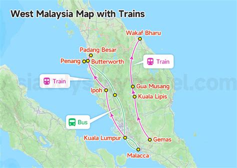 West Malaysia Map With Cities Visiting Peninsular Malaysia With Map