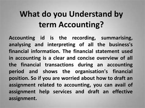Ppt What Do You Understand By Term Accounting Powerpoint