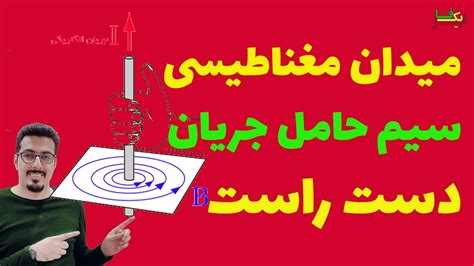 تعیین جهت میدان مغناطیسی ناشی از سیم حامل جریان با قاعده دست راست Youtube