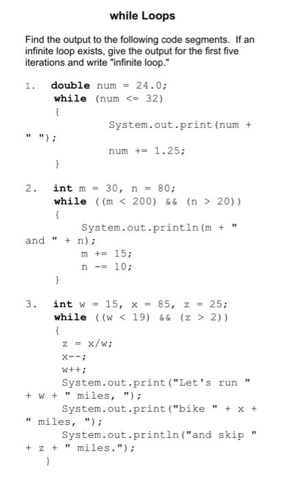 Solved While Loops Find The Output To The Following Code Chegg