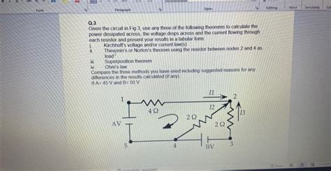 solved q 3 given the circuit in fig 3 use any three of the