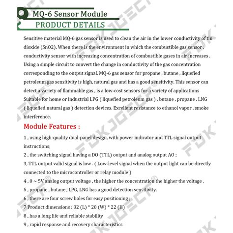 MQ 6 Module Liquefied Propane Butane MQ6 Sensor Module Shopee Philippines