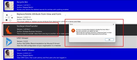 [bug] sockeye viewtransfer issue · issue 1187 · mscrmtools xrmtoolbox · github