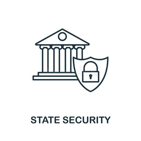 State Security Icon Line Style Element From Gdpr Collection Thin State Security Icon For