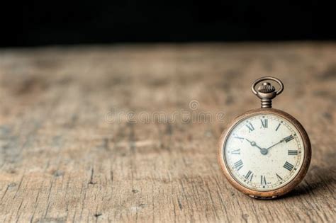 Vintage Pocket Watch On An Antique Wooden Table Stock Illustration Illustration Of Vintage