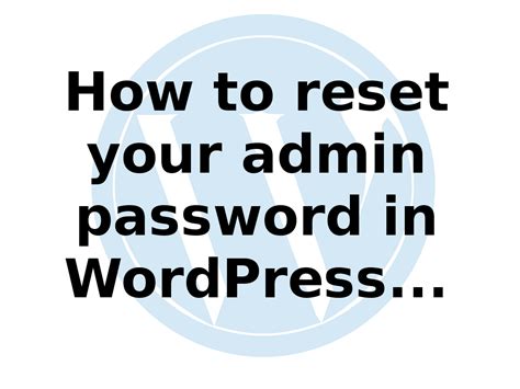 How To Reset Your WordPress Admin Password The Happy Coders Web Design And Development