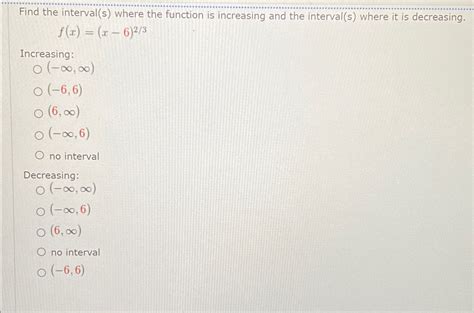 Solved Find The Interval S Where The Function Is Chegg Com