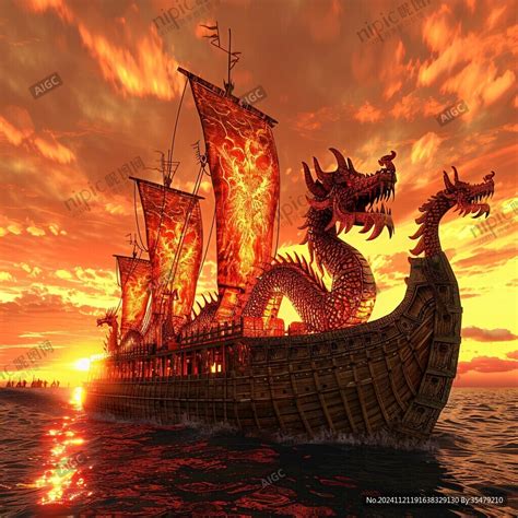 Ai创作图古代帆船龙舟 巨型龙船 巨大龙船 古代龙船 九桅宝船 龙凤大舟 九帆宝船 大明战船 一帆风顺龙船 古代海船古代海运 中国古代战船 古代战船 中国四大古船之一 水中的龙船 抗倭大船