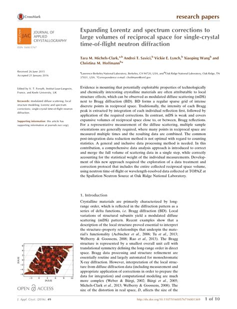 Pdf Expanding Lorentz And Spectrum Corrections To Large Volumes Of Reciprocal Space For Single