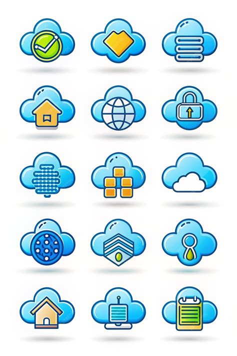 Cloud Computing Abstract Vector Graphic Icons Concept Premium Ai Generated Image
