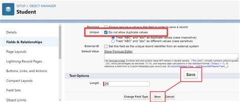 salesforce unique text field