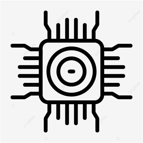 cpu line icon vector cpu icon chip chipset png and vector with