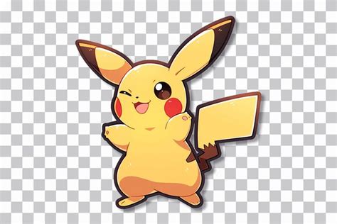 Pokemon Pikachu Winking Sticker Pokemon Pikachu Digimon