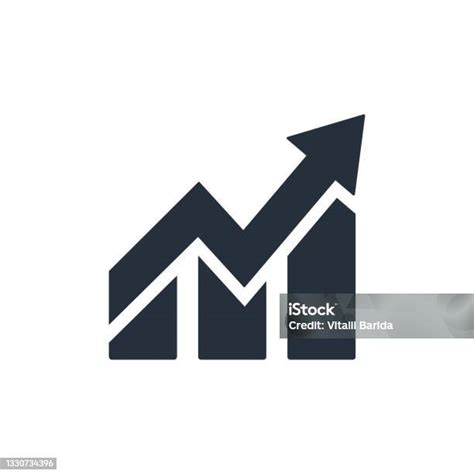 차트 아이콘을 그래프로 표시합니다 성장하는 검은 색 그래프 그림 비즈니스 기호입니다 막대 그래프에 대한 스톡 벡터 아트 및 기타