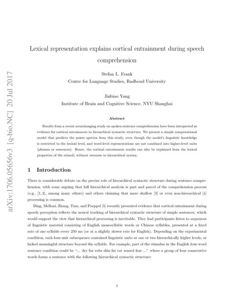 Lexical Representation Explains Cortical Entrainment During Speech