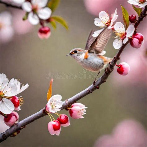 A Story Of Love On A Cherry Branch Stock Illustration Illustration Of