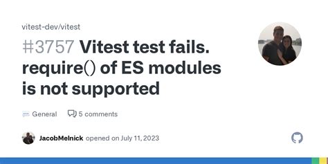 vitest test fails require of es modules is not supported · vitest