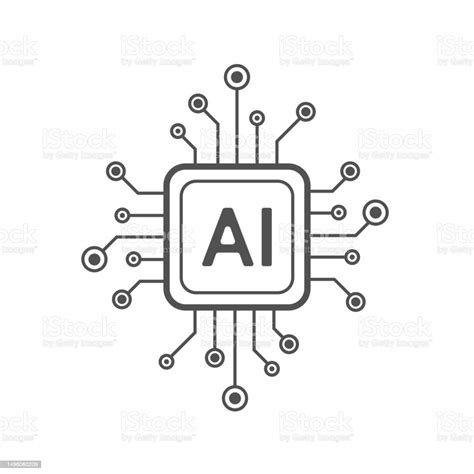 인공 지능 회로 라인 스타일 기계 학습 디자인 스마트 네트워크 디지털 기술 ai 벡터 그림 로고에 대한 스톡 벡터 아트 및 기타