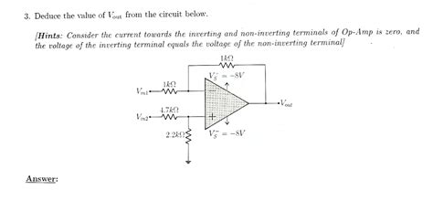 solved deduce the value of vout ﻿from the circuit