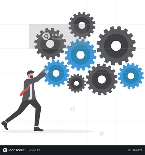 Best Business Manager Optimizing Cogwheels Workflow System Illustration