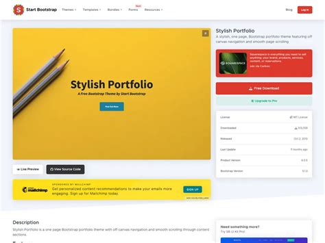 Startbootstrap Stylish Portfolio By Startbootstrap A Html Template