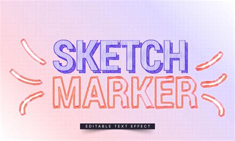 Premium Vector Editable Sketch Text Effect