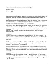TECHNICAL MEMO FORMAT