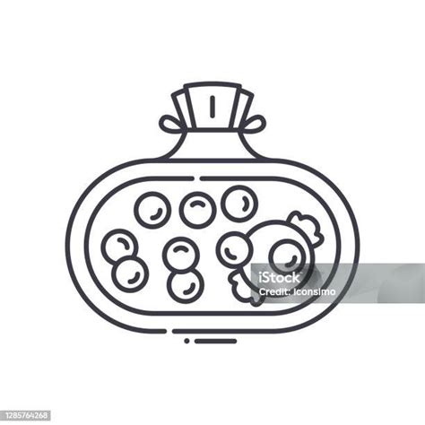 사탕 박제 아이콘 선형 절연 일러스트레이션 얇은 선 벡터 웹 디자인 기호 흰색 배경에 편집 가능한 스트로크와 개요 개념 기호 가지 식물 부위에 대한 스톡 벡터 아트 및 기타