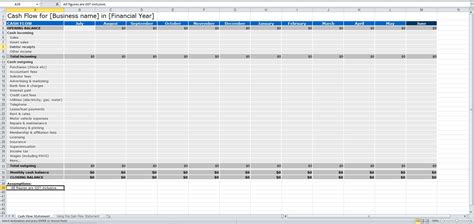 Cash Flow Statement Template In Excel Eloquens