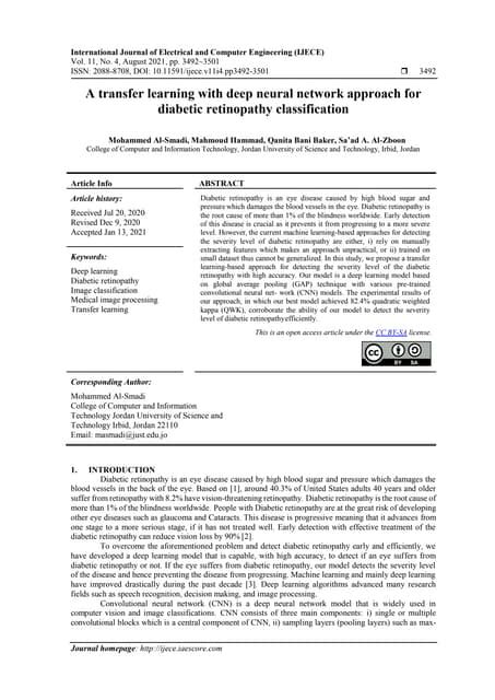 A Transfer Learning With Deep Neural Network Approach For Diabetic