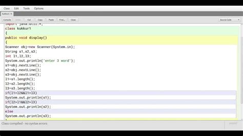 Blue Java Wap To Accept 3 Word From The User And Print The Largest
