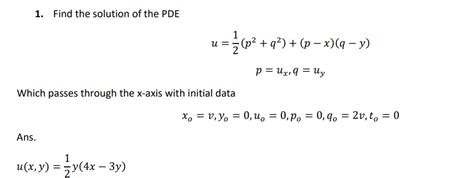 solved 1 find the solution of the pde