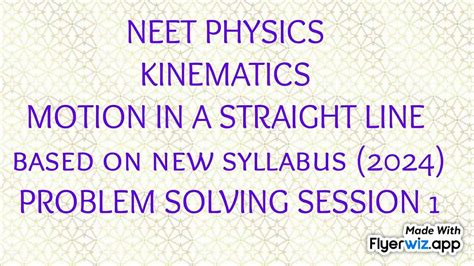 neet physics class 11 motion in a straight line problem solving session