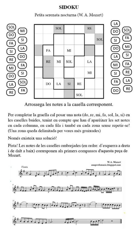 Sidoku Musical Worksheet Live Worksheets