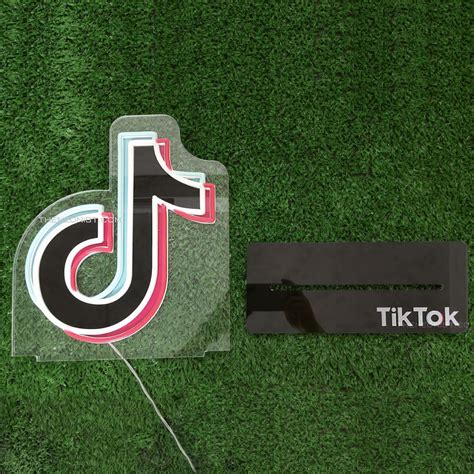 TikTok LED Neon Sign On A Stand The Neonist