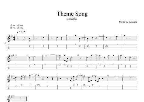 Theme Song Piano Sheet Music Bonanza