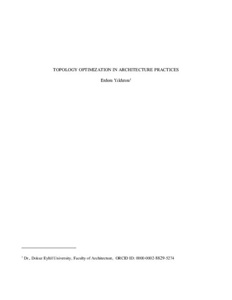 Pdf Topology Optimization In Architecture Practices